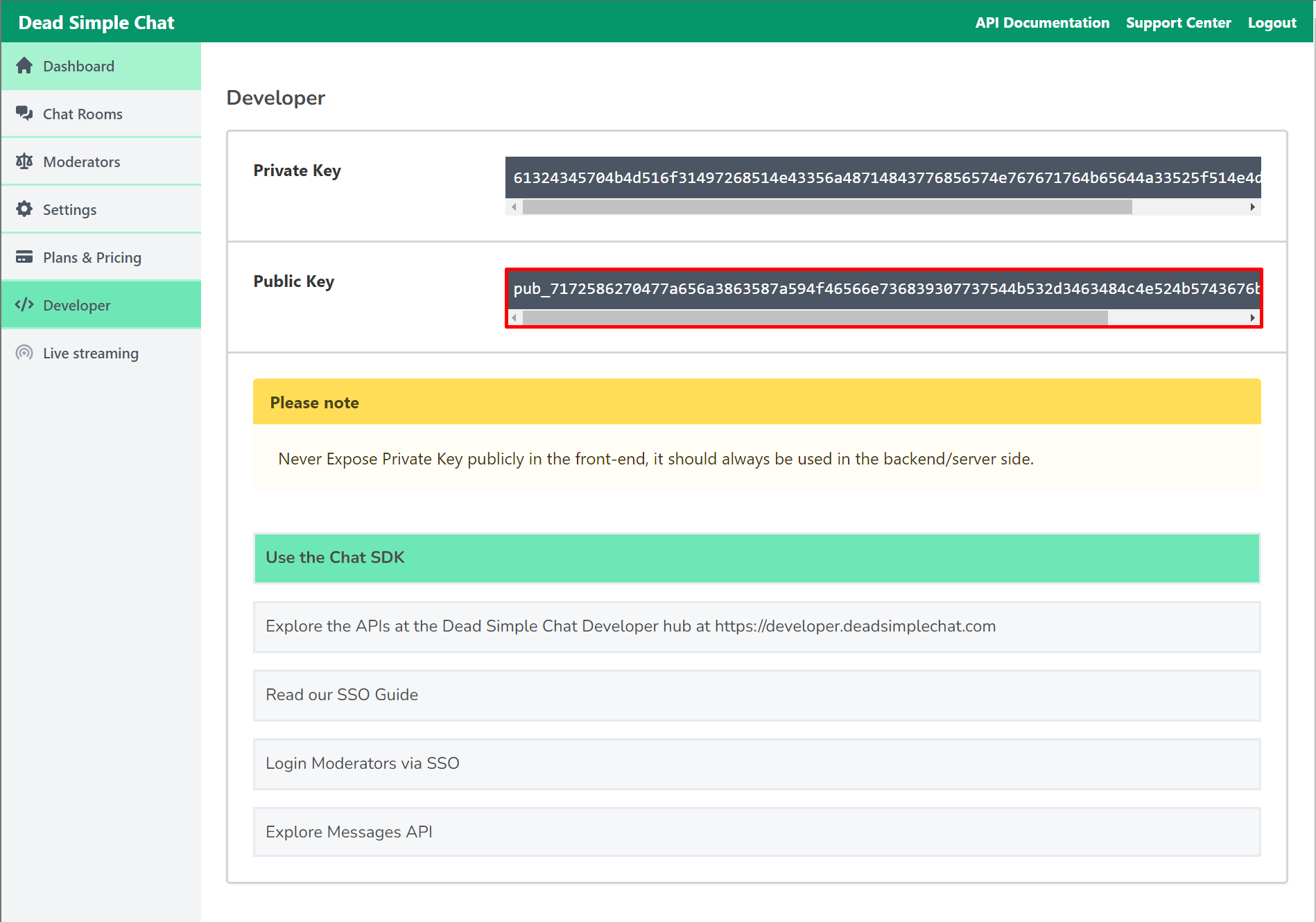 Golang Websocket chat server