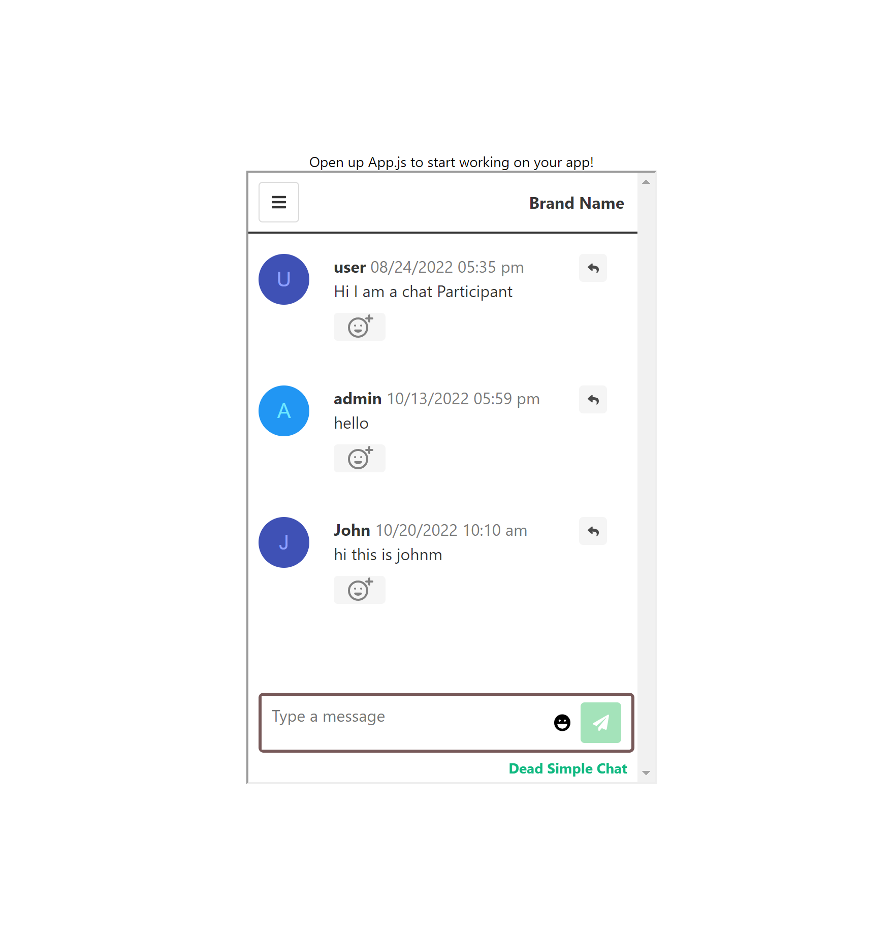 React Native Chat App Tutorial in 3 steps.